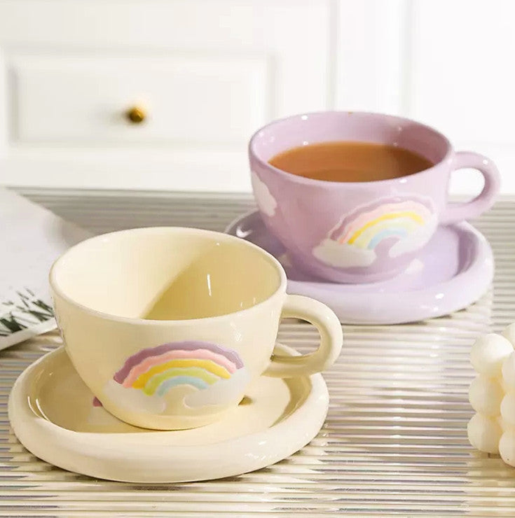 Kawaii Rainbow Water Mug And plate PN5387 – Pennycrafts