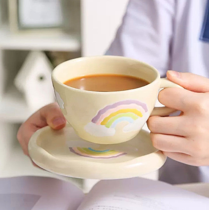 Kawaii Rainbow Water Mug And plate PN5387 – Pennycrafts