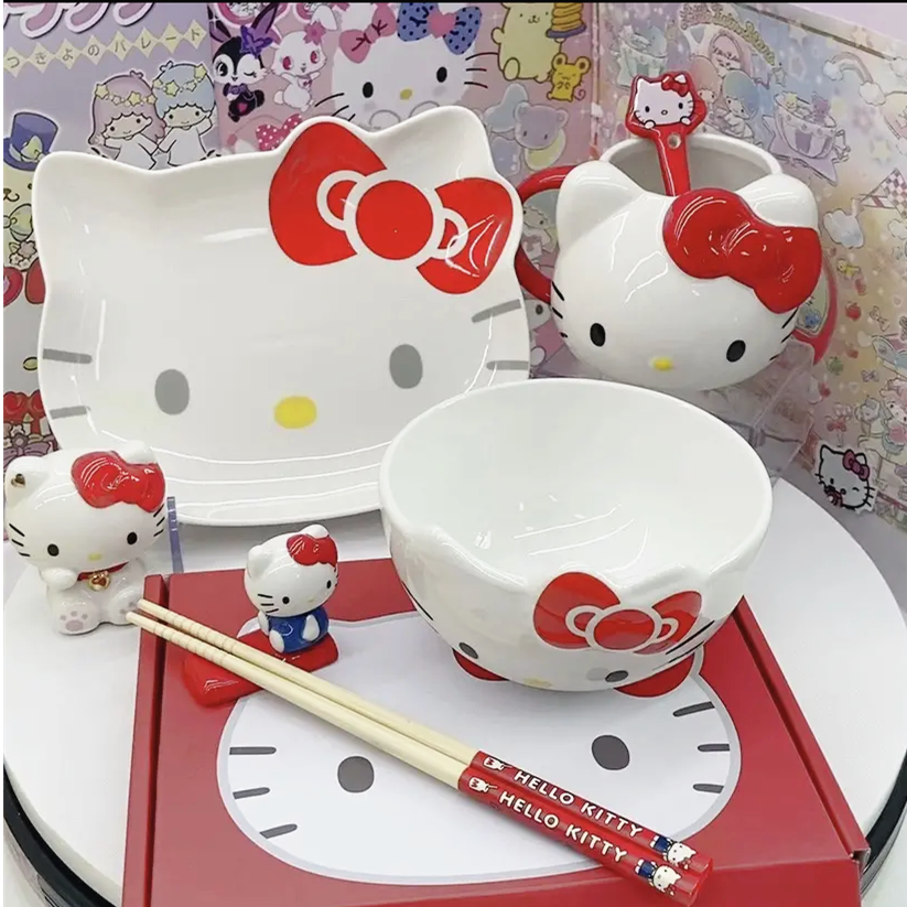 Cartoon Anime Ceramic Cup Bowl And Dish Set PN5528 – Pennycrafts