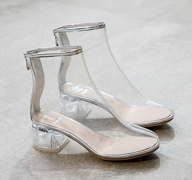 Fashion High-heeled Transparent Rubber Shoes PN1854 – Pennycrafts
