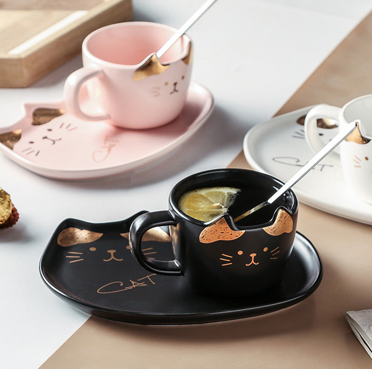 Lovely Cat Ceramic Cup And Dish PN2653 – Pennycrafts