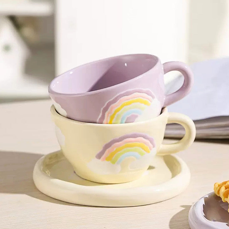 Kawaii Rainbow Water Mug And plate PN5387 – Pennycrafts
