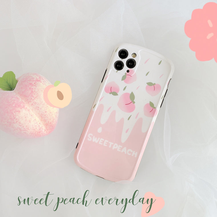 Cute Peach Phone Case for iphone 7/7plus/8/8P/X/XS/XR/XS Max/11/11pro ...