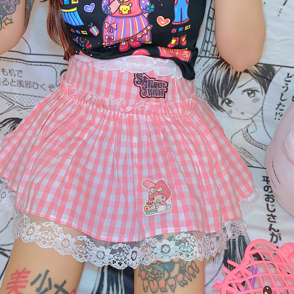 Fashion Anime Embroidered Pleated Skirt PN3832 – Pennycrafts